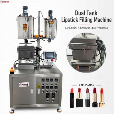 China Automatic 12 Head Lipstick Filling Machine Lip Balm Heated Stirring Cosmetic Filler for sale