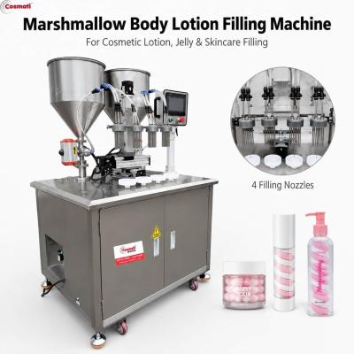 China 2 Color Spiral Pattern Pearl Eye Cream Flower Shape Cosmetics Filling Machine for sale