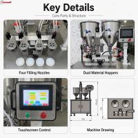 China Automatic Two Color Spiral Filling Machine Pearl Eye Cream Cosmetic Lotion Filler for sale