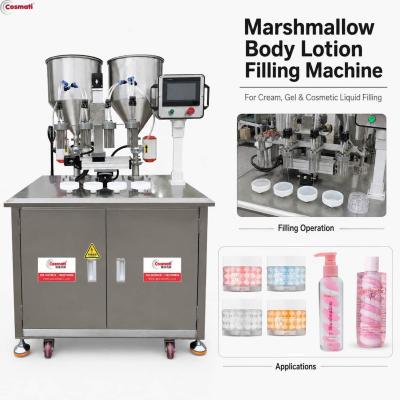 China Automatic Two Color Spiral Filling Machine Pearl Eye Cream Cosmetic Lotion Filler for sale