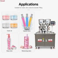 China Automatic Two Color Spiral Filling Machine Pearl Eye Cream Cosmetic Lotion Filler for sale