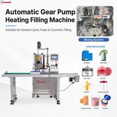 China Automatic Gear Pump Hot Filling Machine Candle Wax Balm Cosmetic Liquid Filler for sale