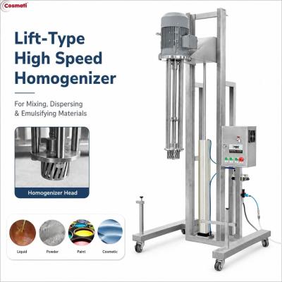 China Pneumatic Lifting High Shear Disperser Mixer Paint Ink Cosmetic Homogenizer for sale