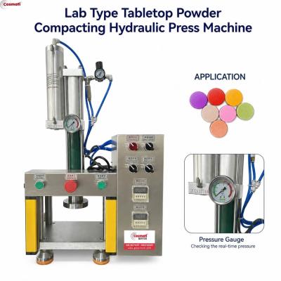 China Lab Pneumatic Cosmetic Powder Press Machine Highlighter Contour Blush Compactor for sale