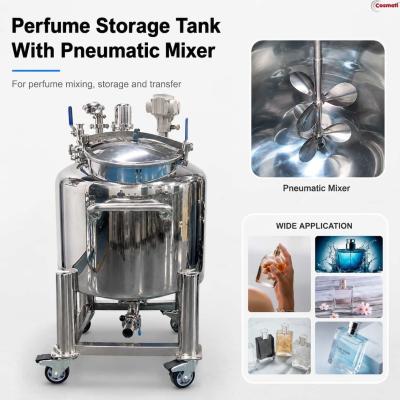 China 50L Fragrance Oil Blending Tank Perfume Storage Essential Oil Pneumatic Mixer for sale