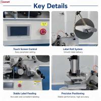 China Semi Automatic Front Back Labeling Machine Flat Square Bottle Sticker Labeler for sale