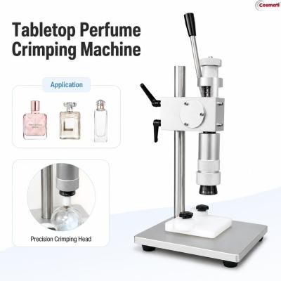China Tabletop Pneumatic Perfume Bottle Crimper Fragrance Spray Pump Collar Press Machine for sale