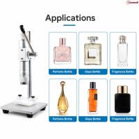 China Tabletop Pneumatic Perfume Bottle Crimper Fragrance Spray Pump Collar Press Machine for sale