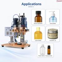 China Semi Automatic Four Wheel Screw Capping Machine Pump Bottle Jar Lid Capper for sale