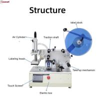 China Flat Square Bottle Labeling Machine Semi Automatic Front Back Sticker Applicator for sale