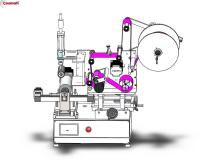 China Flat Square Bottle Labeling Machine Semi Automatic Front Back Sticker Applicator for sale