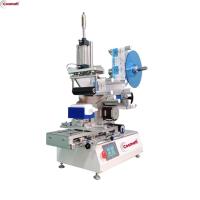China Flat Square Bottle Labeling Machine Semi Automatic Front Back Sticker Applicator for sale