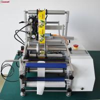 China Flat Square Bottle Labeling Machine Semi Automatic Front Back Sticker Applicator for sale