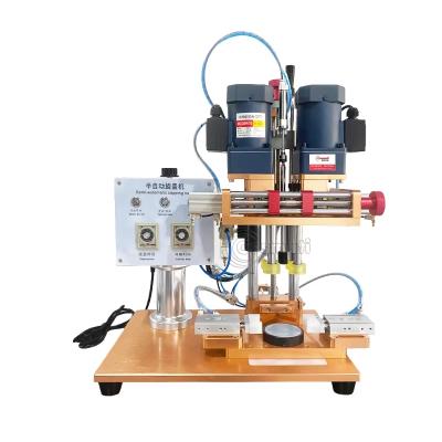 China Cosmetics packing glass and plastic bottle capping sealing machine for sale