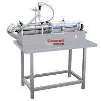 China Semi-automatic Horizontal Pneumatic Liquid Filling Table Top Filling Machine for sale