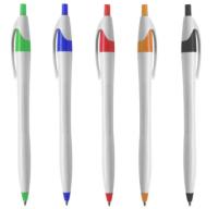 China Plastic pen advertising pens, small waist cute style, push type, slim stem, commercial and office ballpoint pens for sale