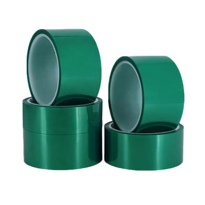 China Polyester Powder Coating Green Masking PET Adhesive Tape Film For Insulation for sale
