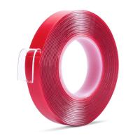 China Red Nano Reusable Packing Adhesive Tape Acrylic Double Sided Tape Waterproof for sale