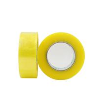 China 48mm Width Transparent Yellow Bopp Packing Tape  Carton Sealing Film Making Tape Durable for sale