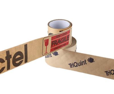 China Self Adhesive Gummed Brown Paper Tape Logo Printed Kraft Tape for sale
