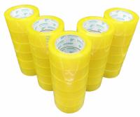 China Self Adhesive Clear Yellow Electrical Tape For Express Packing 40m for sale
