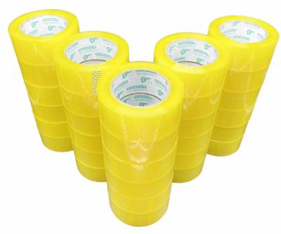China Self Adhesive Clear Yellow Electrical Tape For Express Packing 40m for sale