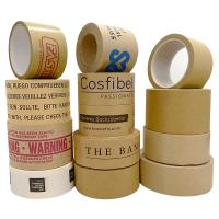 China Brown Adhesive Kraft Fragile Sealing Kraft Paper 50mmx50mtr For Shipping Package for sale