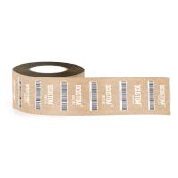 China QR Code Self Adhesive Brown Paper Tape Roll Kraft Sealing Tape Custom Printed for sale