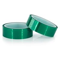 China Heat Resistant Silicone Green Masking Tape PET Polyester Powder Coating for sale
