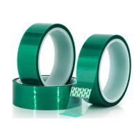 China Heat Resistant Silicone Green Masking Tape PET Polyester Powder Coating for sale
