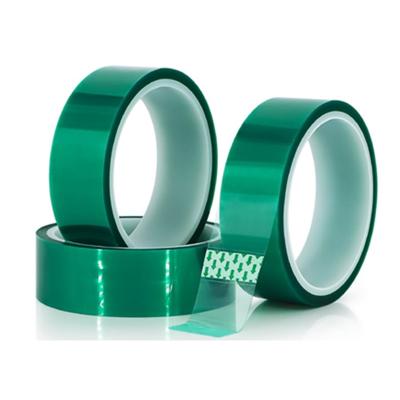 China Heat Resistant Silicone Green Masking Tape PET Polyester Powder Coating for sale