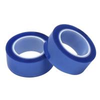 China Blue Polyester PET Adhesive Tape Silicone Masking Tape For Glass for sale