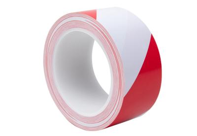 China Red White Stripes PVC Adhesive Tape Plastic Electrical Tape For Insulation 15yard 20yard for sale
