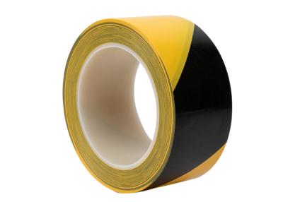 China 50mm Stripe Floor PVC Warning Tape Black Yellow Insulation Tape For Pipe Plastic for sale