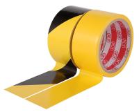China 50mm Stripe Floor PVC Warning Tape Black Yellow Insulation Tape For Pipe Plastic for sale