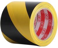 China 50mm Stripe Floor PVC Warning Tape Black Yellow Insulation Tape For Pipe Plastic for sale