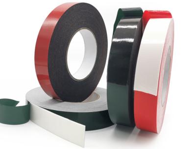 China 10mm 15m PE Red Black Double Sided Foam Tape Film High Density for sale