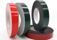 China 10mm 15m PE Red Black Double Sided Foam Tape Film High Density for sale