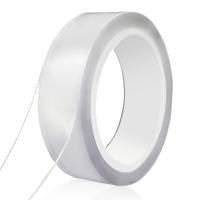 China 2mm*1m Sticky Double-Sided Adhesive Washable Transparent Non-Marking Nano Tape for sale