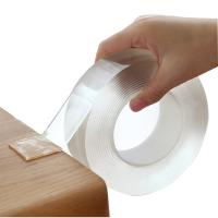 China 2mm*1m Sticky Double-Sided Adhesive Washable Transparent Non-Marking Nano Tape for sale