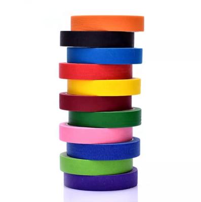 China Rainbow Textured Paper Packing Adhesive Tape Roll Painters Masking Tape 50M for sale