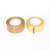 China 2inches X 100yards Clear And Brown Bopp Adhesive Strong Acrylic Packing Tape Roll With For Packing Shipping for sale
