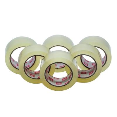 China 110 Yards Carton Sealing Yellowish Waterproof Transparent Clear Packing Tape Heavy Duty Shipping Packing Tape for sale