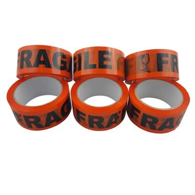China Warning Carton Bopp Sealing Tape Fragile Packing Red Fragile Tape for sale