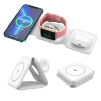 China Magnetic 3 In 1 Wireless Charging Station Folding for Mobile Phone Support for sale