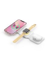 China Earphone 3In1 Magnetic Wireless Charger Folding With Night Light Black for sale