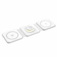 China Earphone 3In1 Magnetic Wireless Charger Folding With Night Light Black for sale