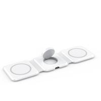 China Foldable 3in1 Magnetic Wireless Charger Stand 15W for Phone Watch Earphone for sale
