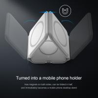 China Foldable 3in1 Magnetic Wireless Charger Stand 15W for Phone Watch Earphone for sale