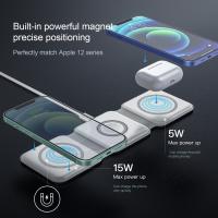 China Foldable 3in1 Magnetic Wireless Charger Stand 15W for Phone Watch Earphone for sale